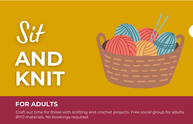 Sit and knit for adults @ Moss Vale Library « Wingecarribee Public Library